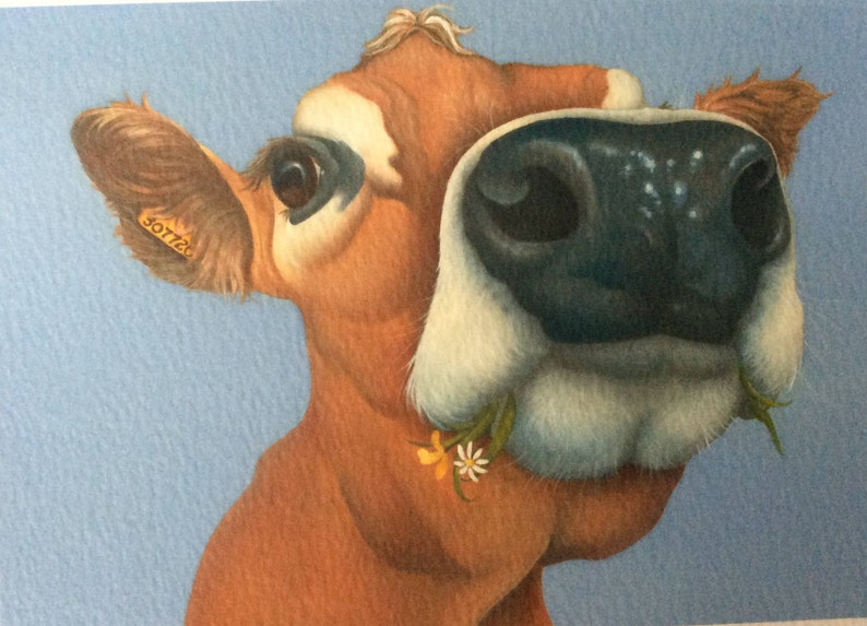Jersey Cow Print Painting Gift Art Picture - Etsy UK