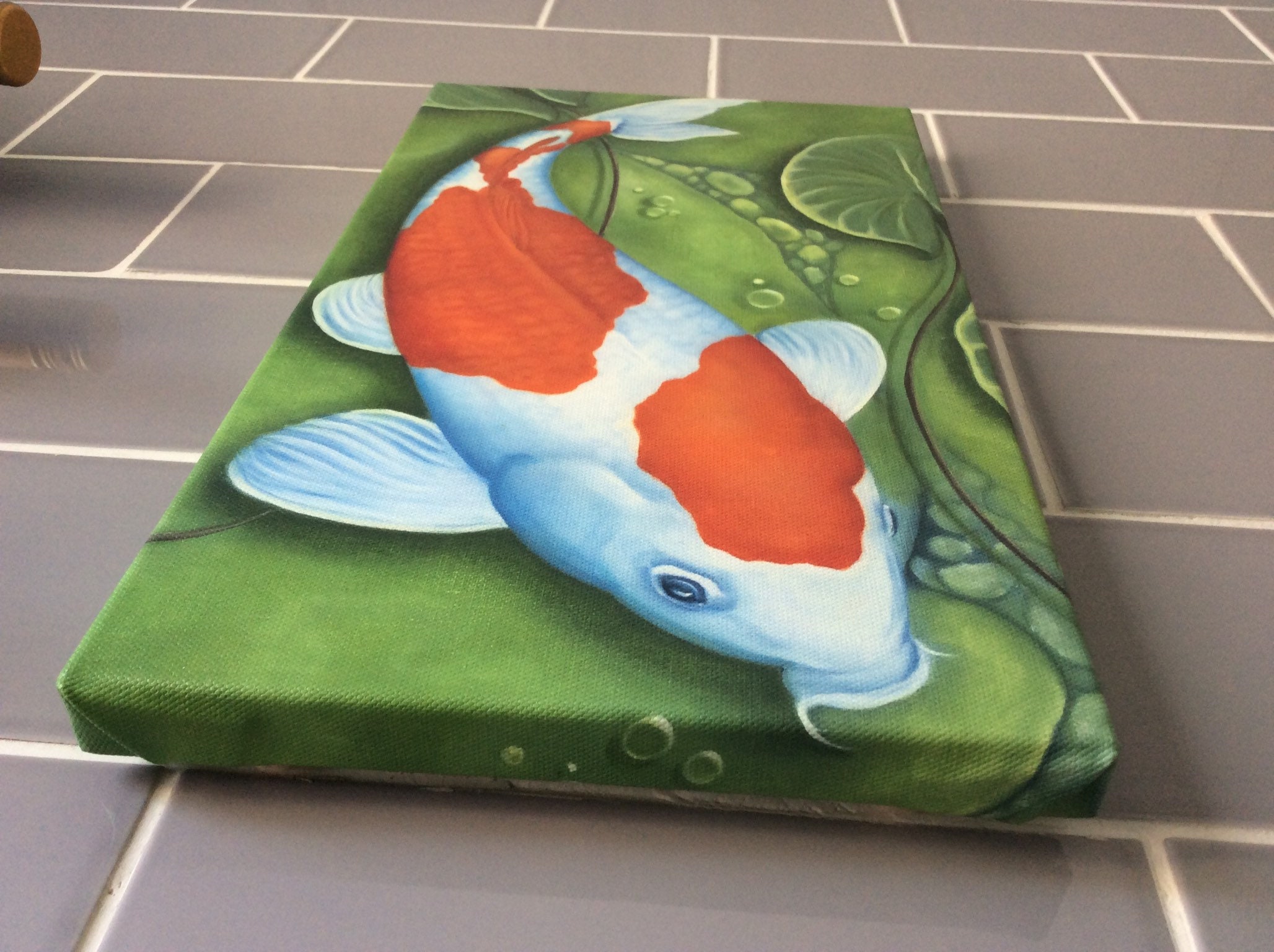 Koi Fish Print on Canvas Tropical Fish Painting Gift Art - Etsy