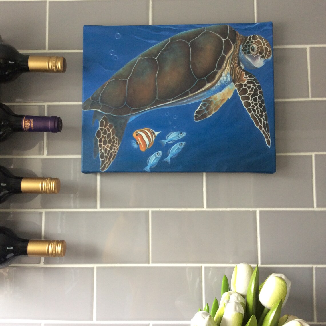 Turtle Canvas Print Painting Gift Art Picture - Etsy