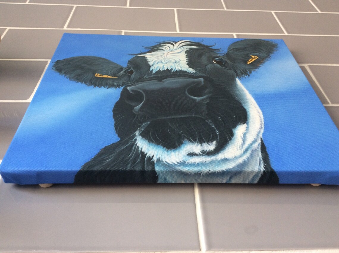 Cow Print on Canvas, Painting, Gift, Picture, Art - Etsy UK