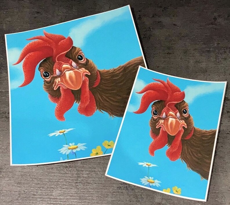 Chicken Print Ex-battery Hen Painting Gift Art Picture - Etsy