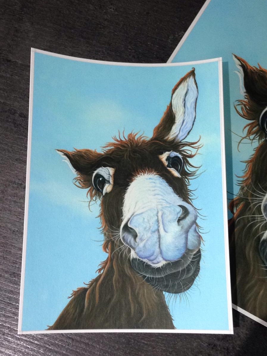 Donkey painting print gift art picture | Etsy