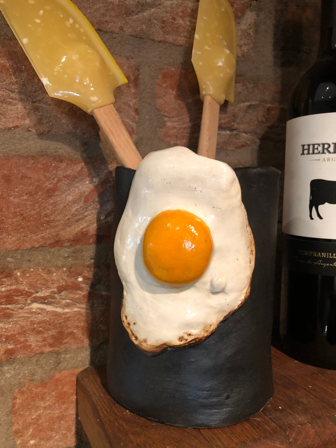 Artisan Ceramic Vase, Handmade, Fried Egg, Pottery, Gift, Food Art - Etsy