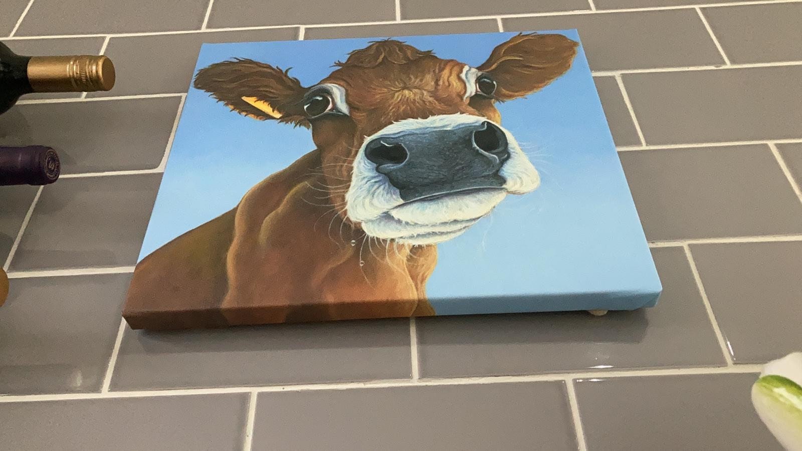 Jersey Cow Print on Canvas Painting Gift Art Picture - Etsy UK