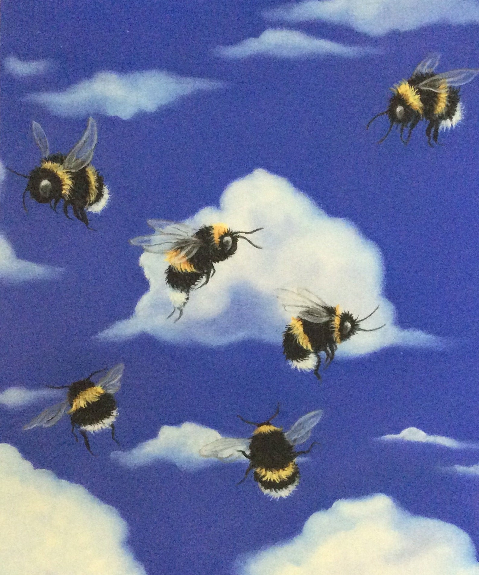 Bee Painting Print Bumblebee Gift Art Picture Bee Happy - Etsy