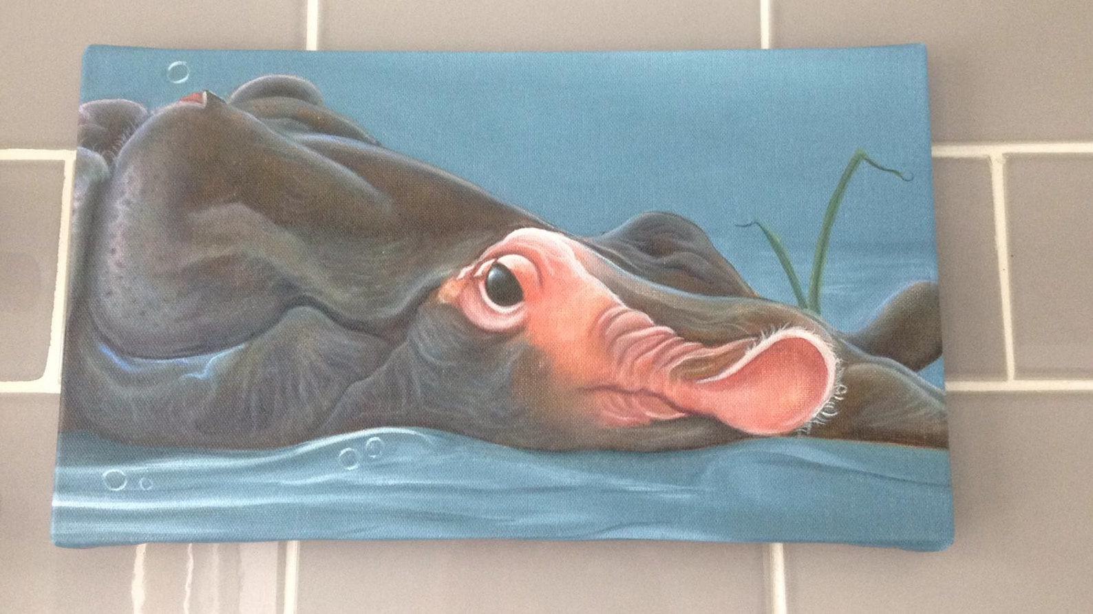 Hippopotamus Print on Canvas Painting Gift Art Picture - Etsy