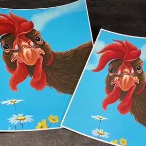 Chicken Print, Ex-battery Hen, Painting, Gift, Art, Picture and ...