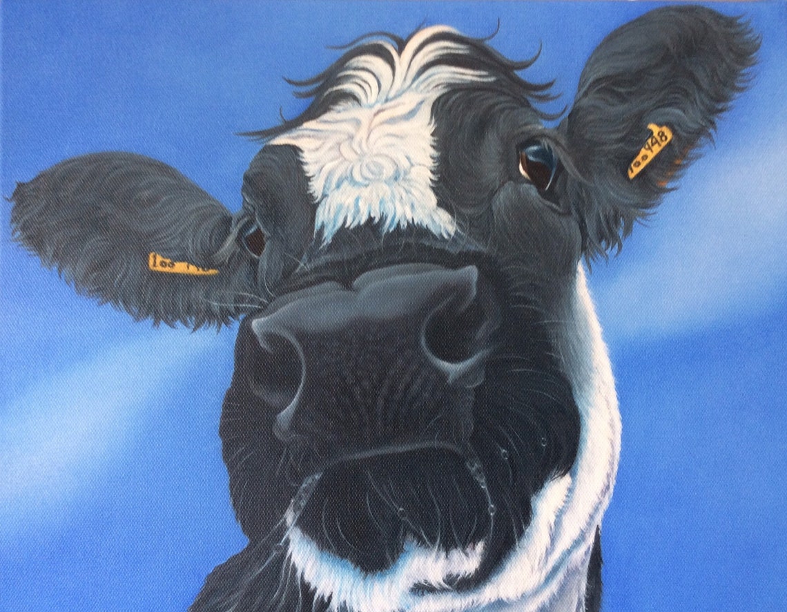 Cow Print on Canvas Painting Gift Picture Art - Etsy UK