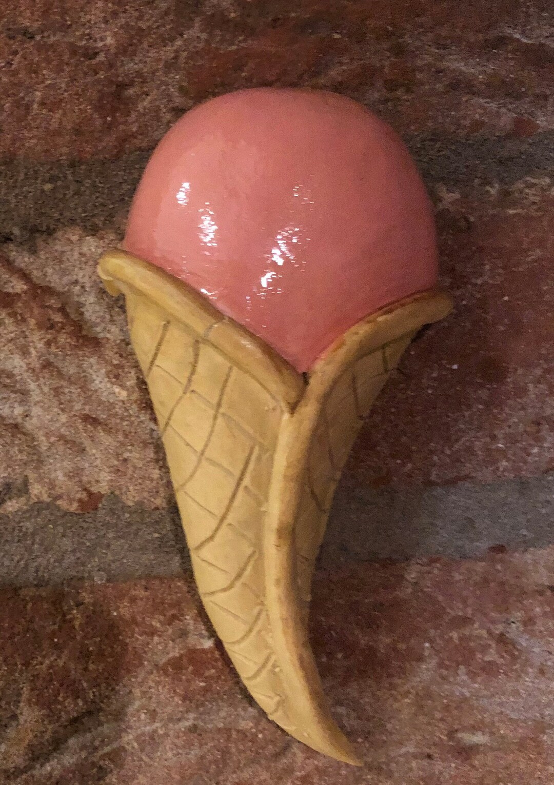Sculpture, Ceramic Ice Cream Cone, Handmade, Artisan, Pottery, Gift ...