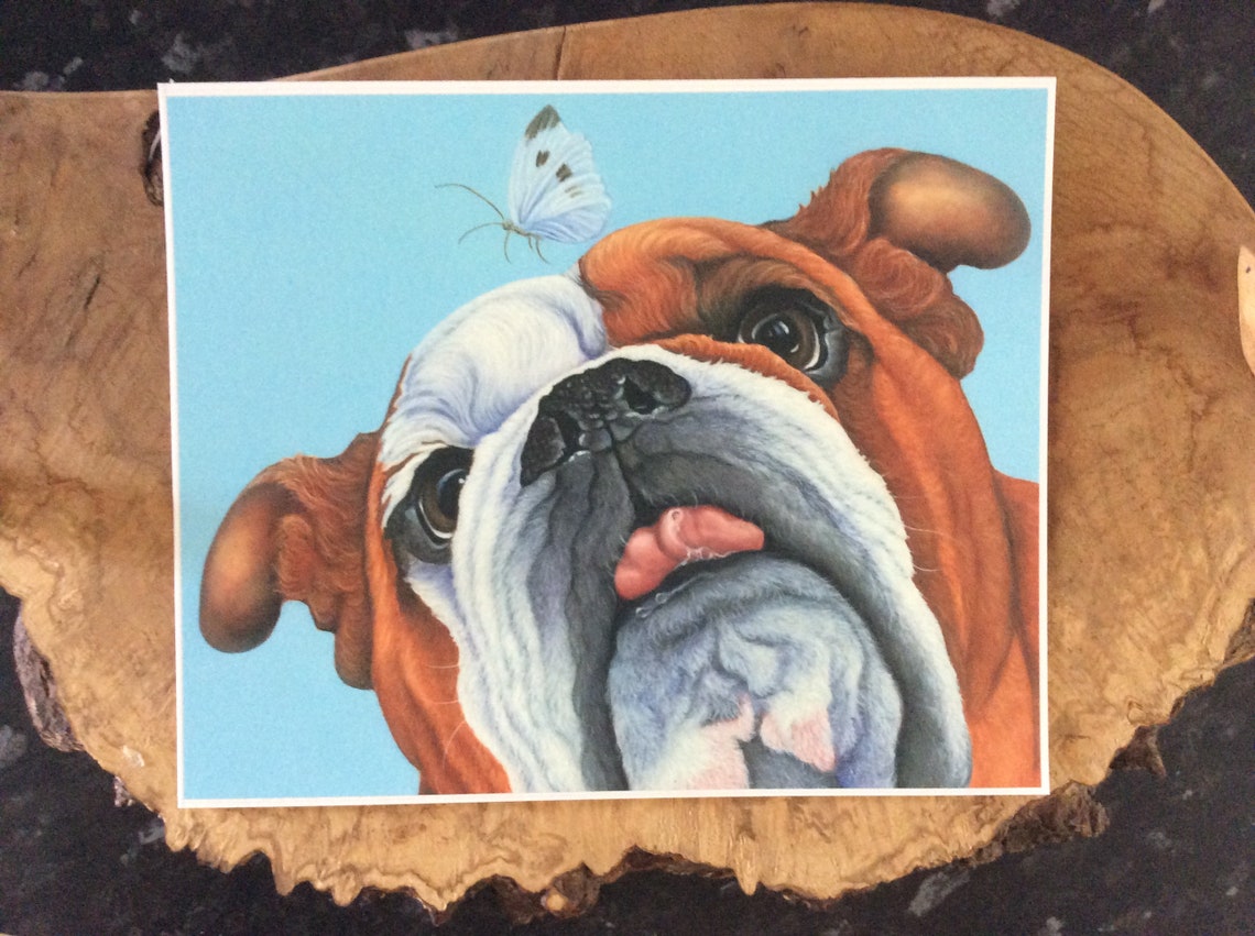 British Bulldog Print Painting Gift Art Picture Poster - Etsy UK