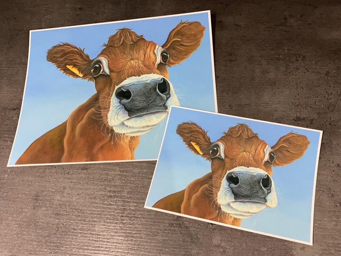 Jersey Cow Prints Painting Gift Art Picture - Etsy UK