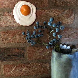 Sculpture, Ceramic Fried Egg, Handmade, Artisan, Pottery, Gift, Food ...