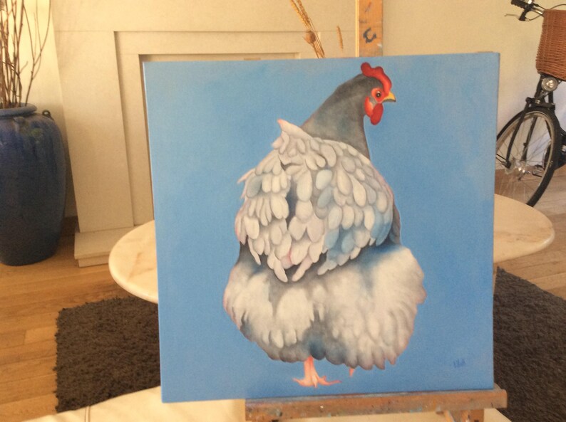 Blue Orpington Chicken Painting, Poster Style, Fun, Gift, Print, Art - Etsy