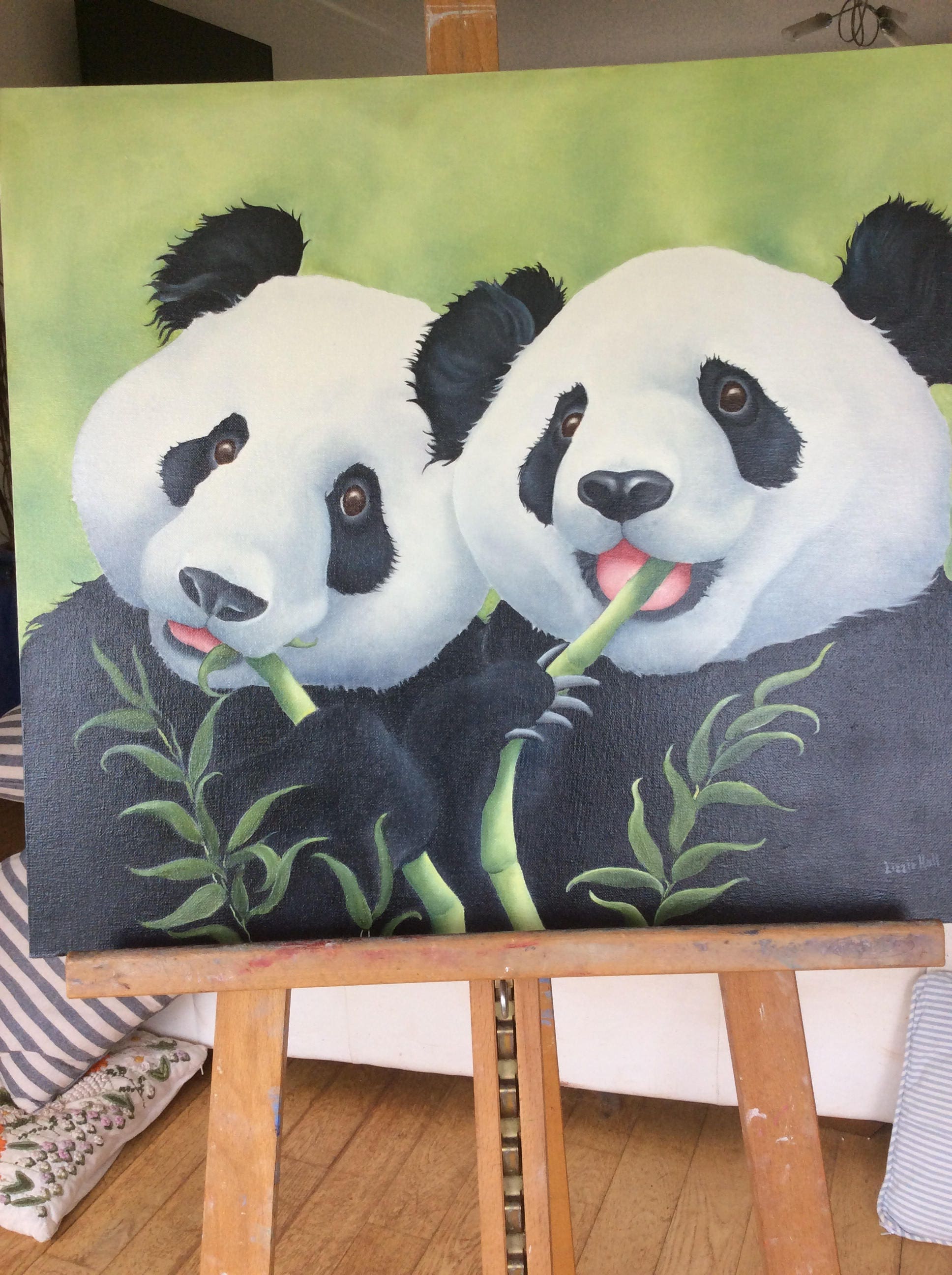 Panda Painting Original Gift Nursery Picture Child's - Etsy