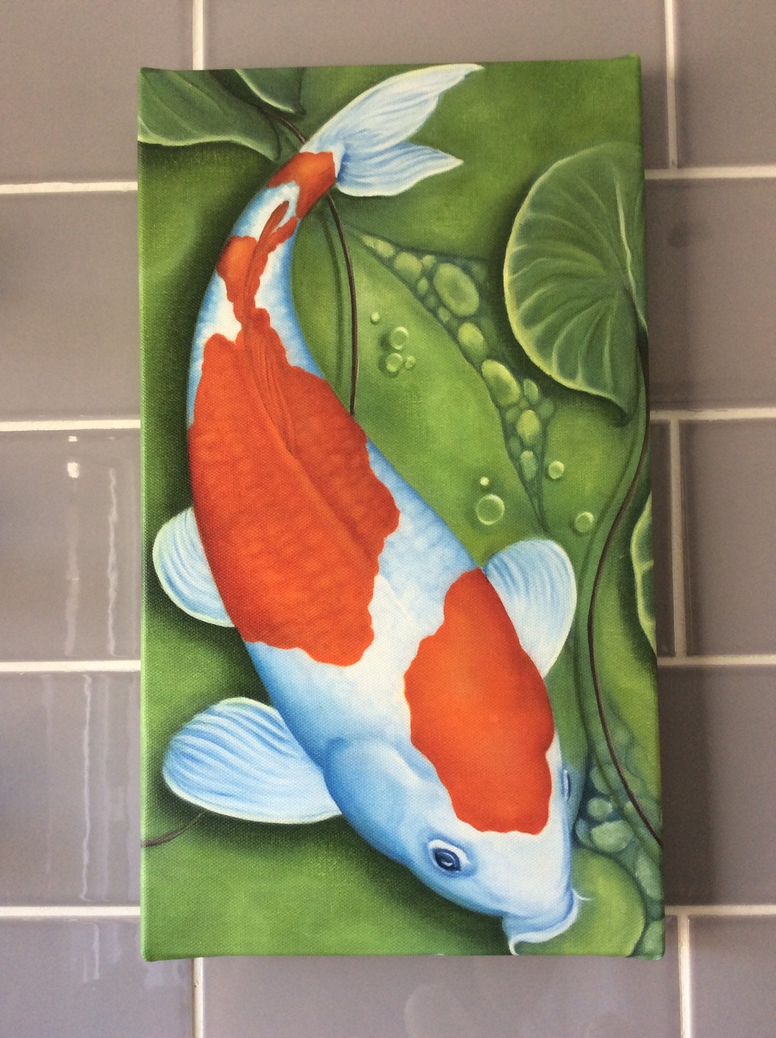 Koi Fish Print on Canvas Tropical Fish Painting Gift Art - Etsy