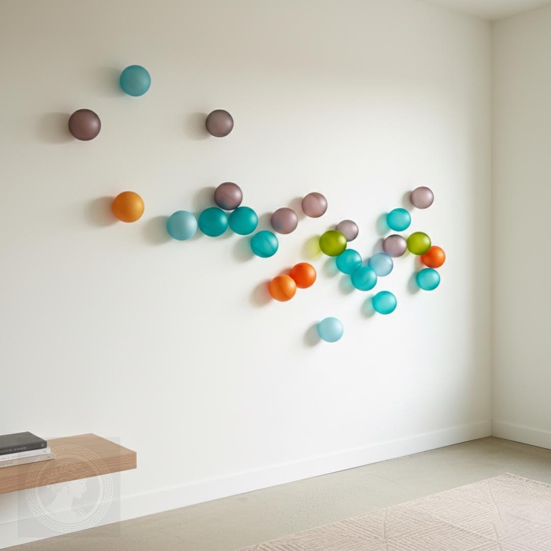 Matte Blown Glass Sphere Set: Modern Wall Art - Interior Glass Decor - Etsy
