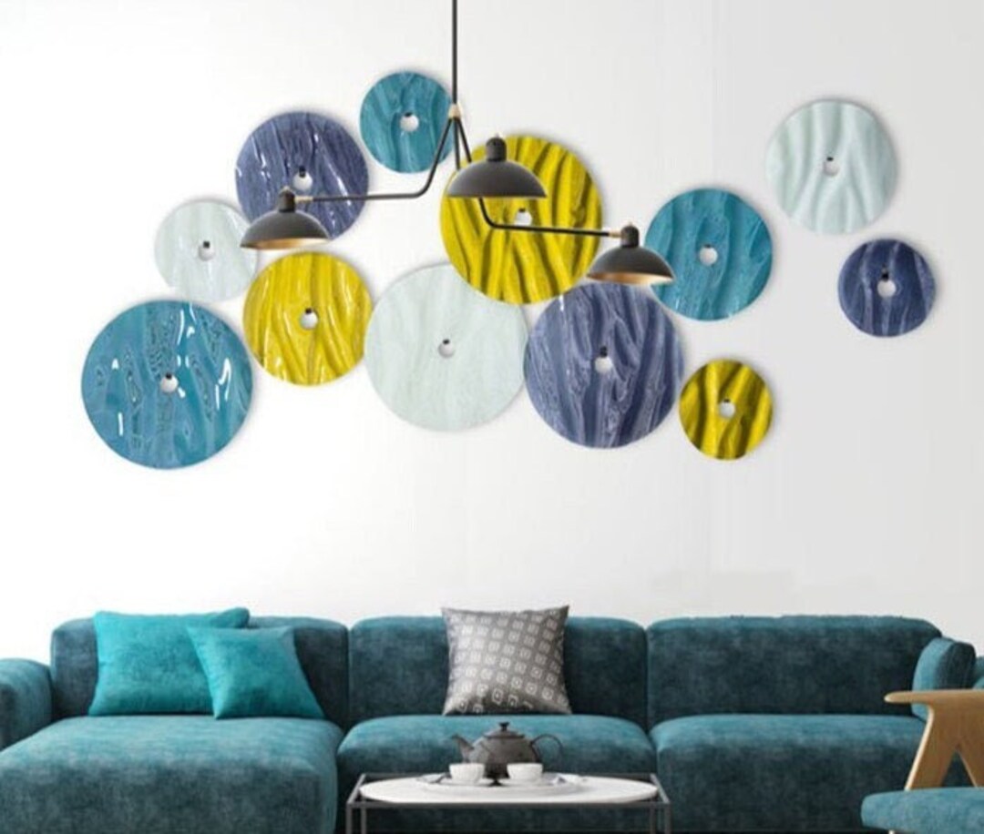 Large Wall Art | Artisanal Glass Medallions | Home Decor | Wall Art - Etsy