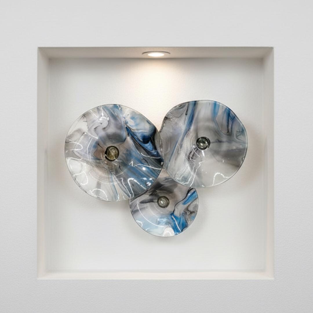 Blown Glass Wall Art: 3-piece Hand-painted Resin Cluster - Etsy