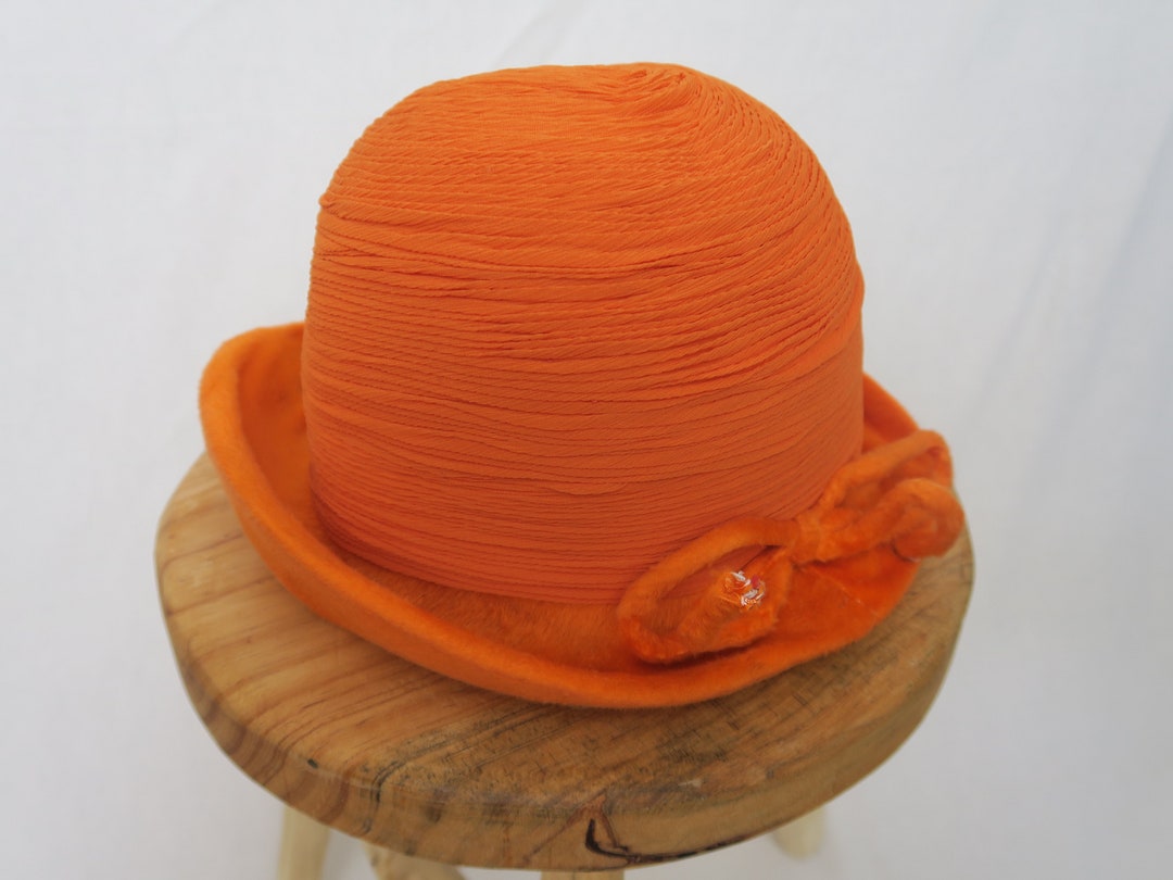 1960s 'mr Individual' Bright Orange Roller Hat Vintage Retro Style - Etsy