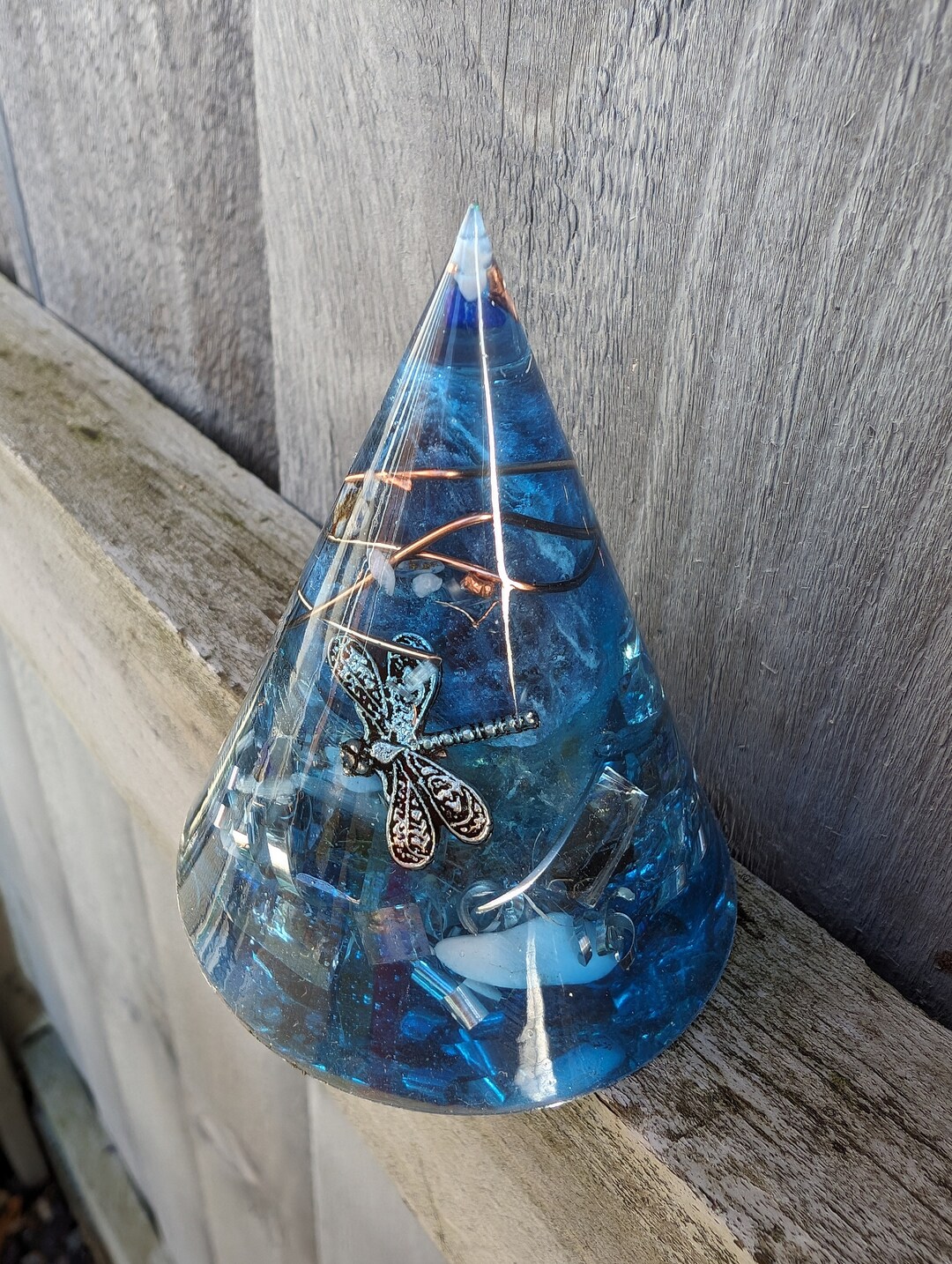 Crystal Resin Art Orgonite Crystal Cone Dragonfly Archangel Michael ...
