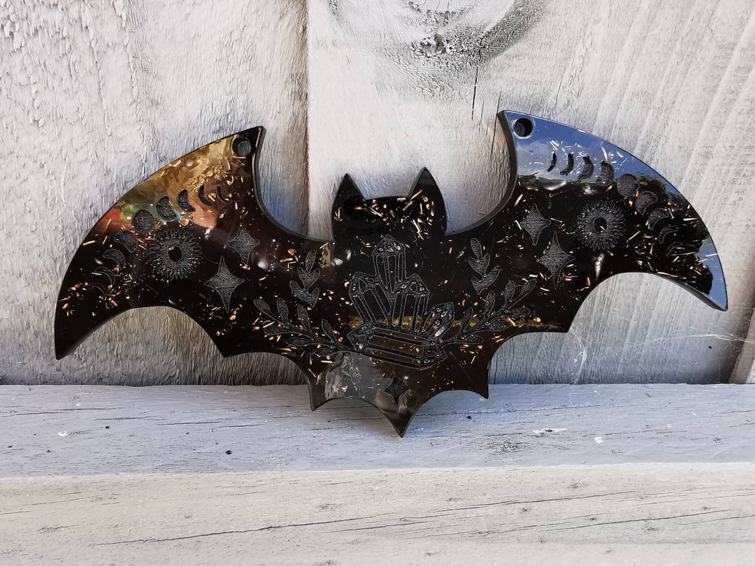 Orgonite Crystal Bat Black Bat Crystal Bat Celestial Bat Gift Good Luck ...