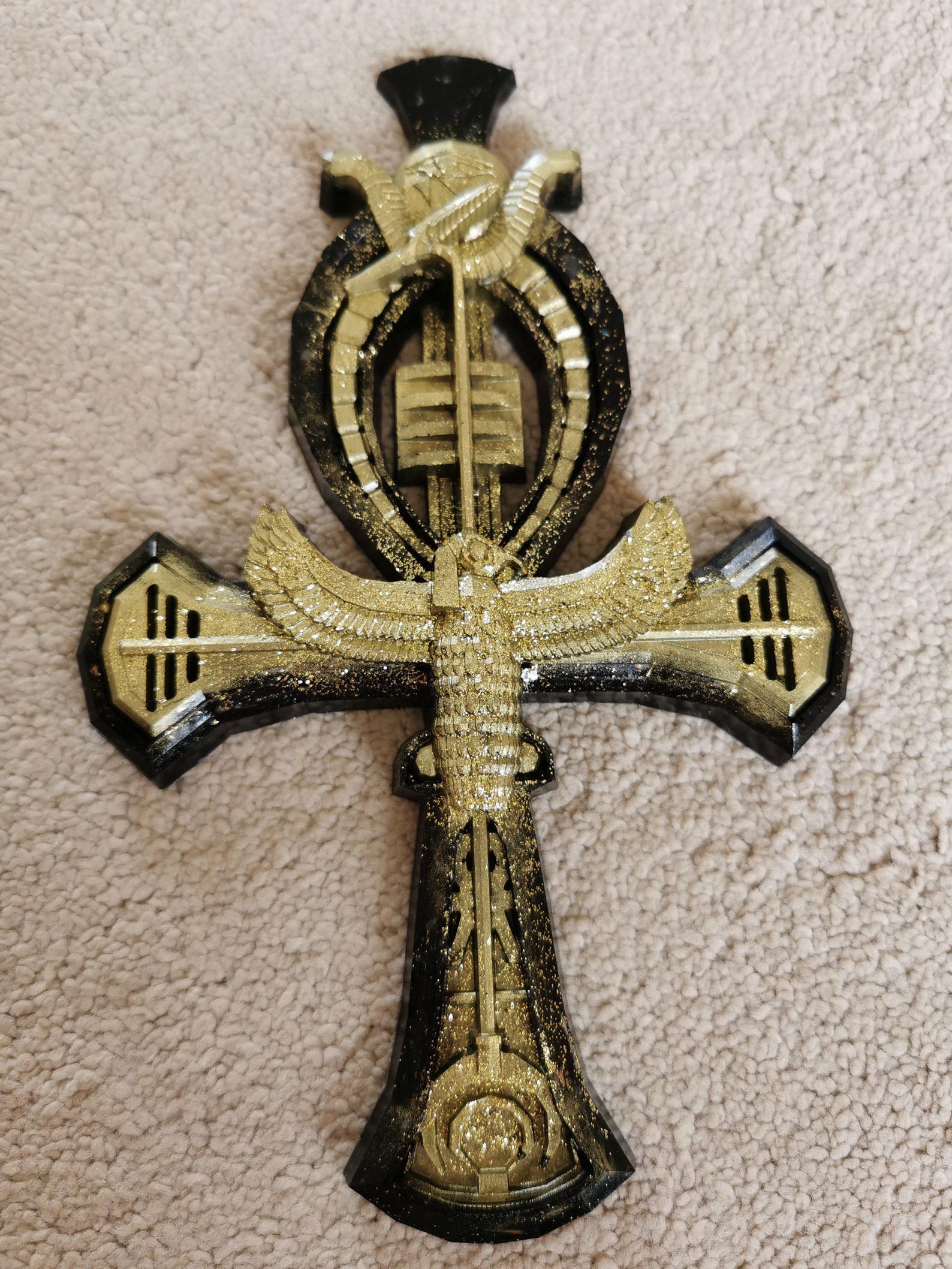 Crystal Resin Art Orgonite Crystal Ankh Multi Crystal Black - Etsy UK