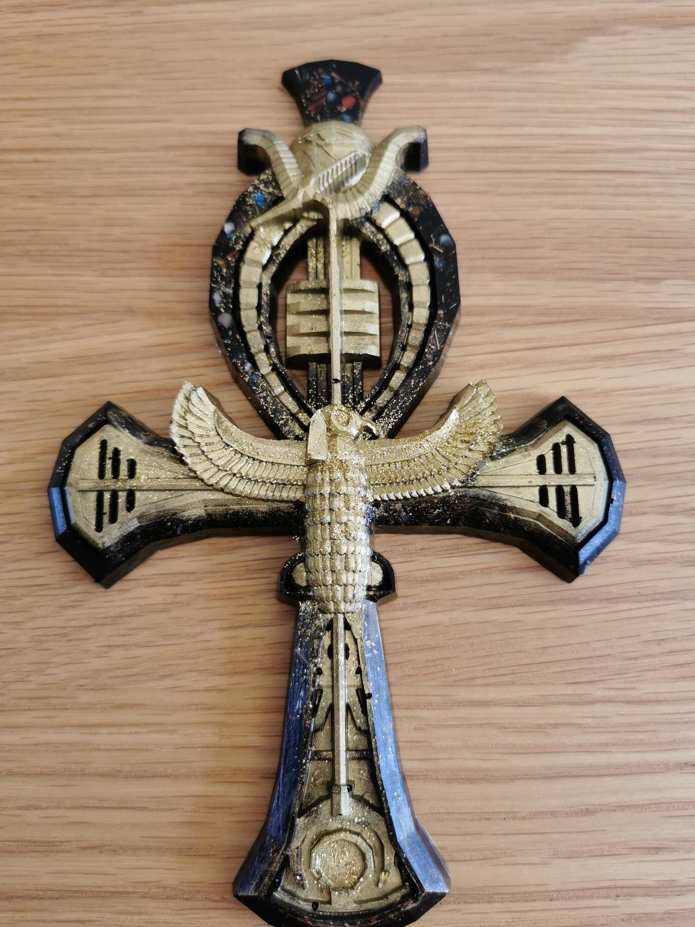 Crystal Resin Art Orgonite Crystal Ankh Multi Crystal Black - Etsy UK