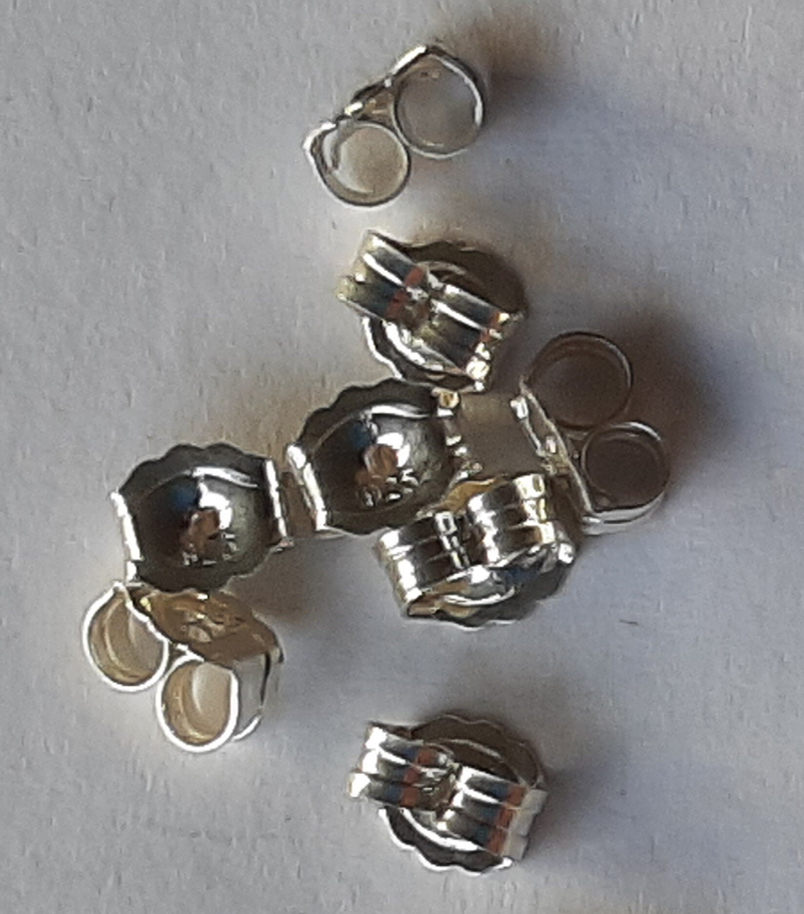 10 Silver Butterfly Back, 925 Silver Earring Backs, Silver Earring ...