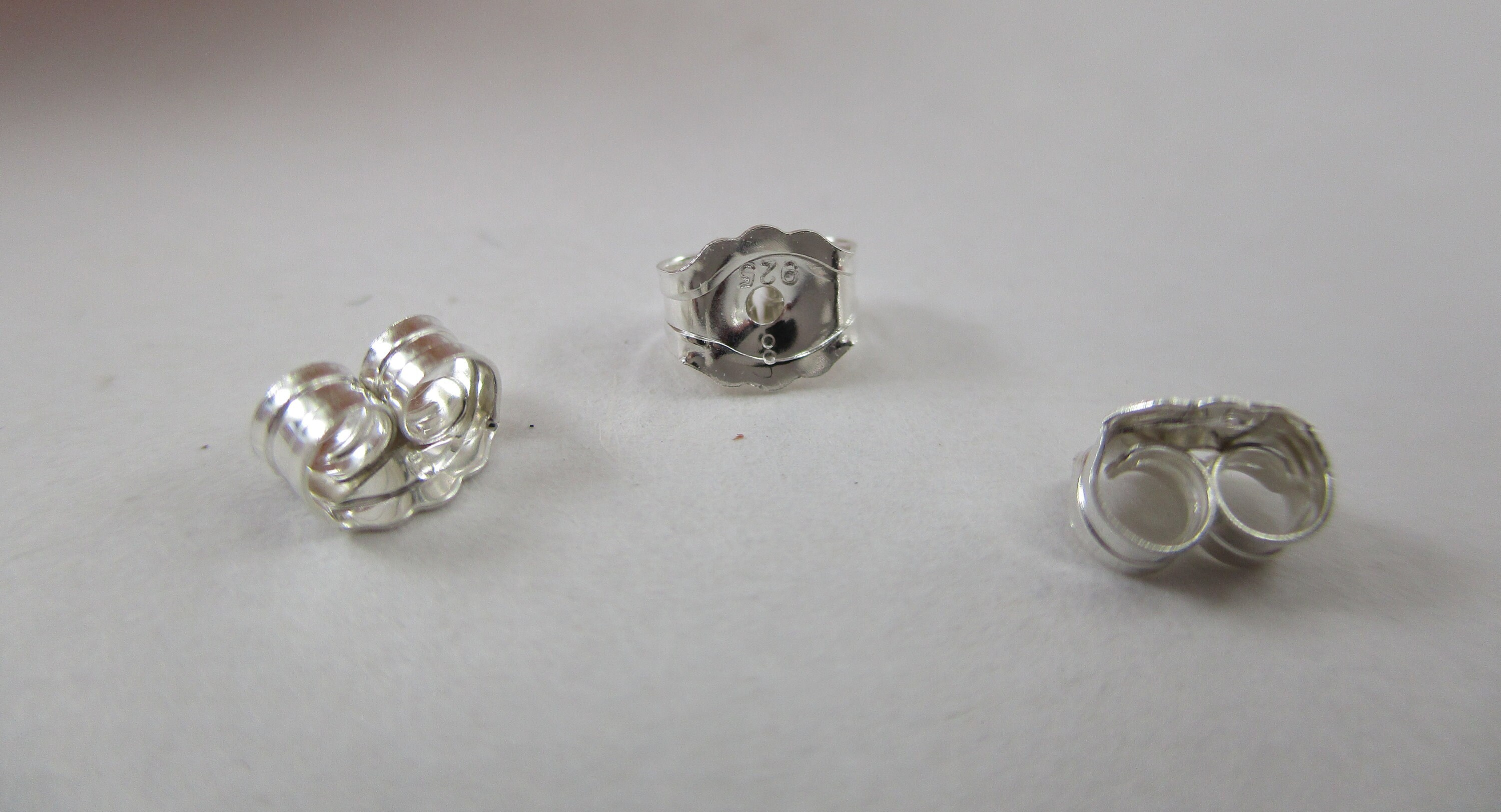 10 Silver Butterfly Back, 925 Silver Earring Backs, Silver Earring ...