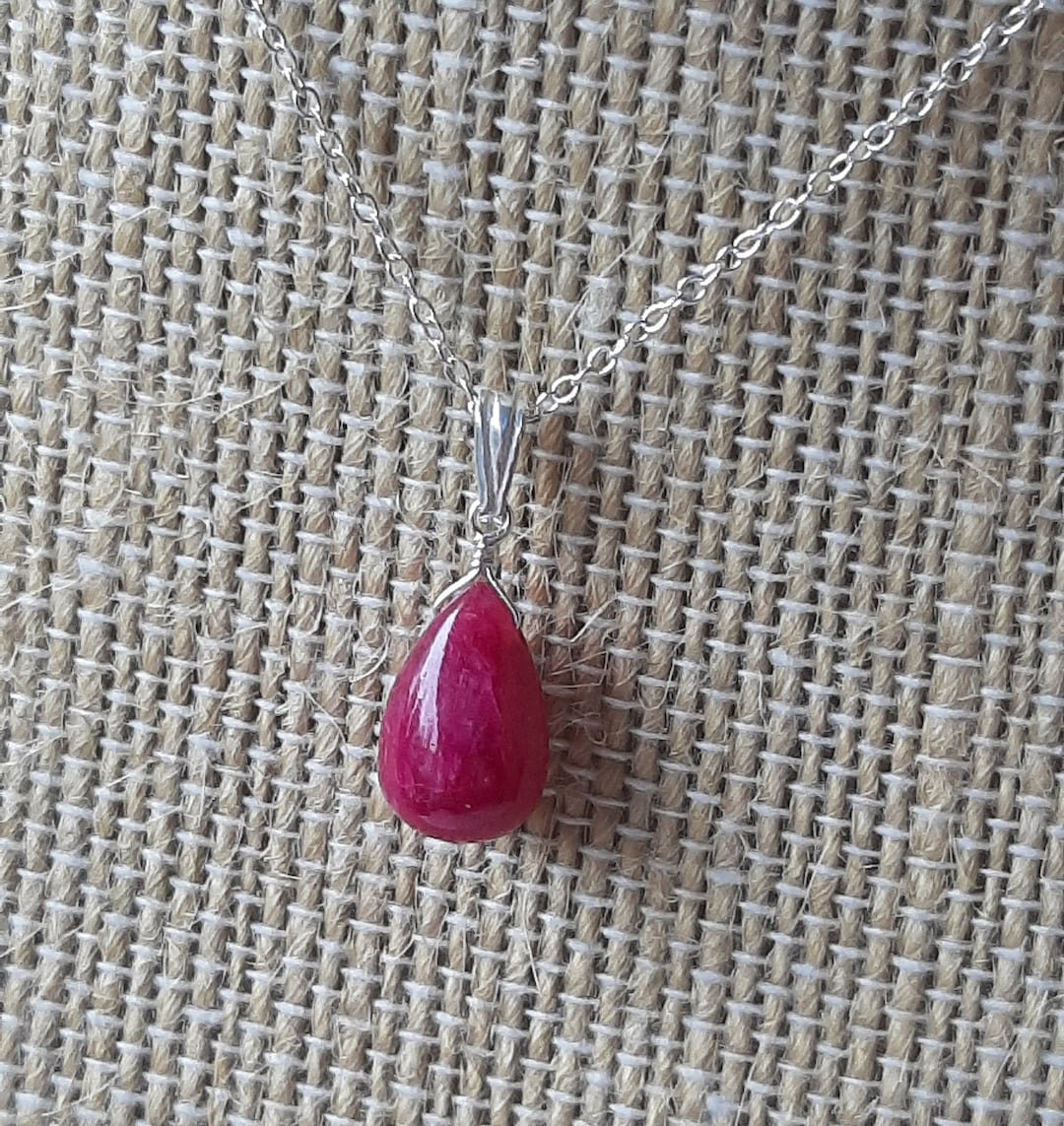 Red Beryl Necklace, Red Beryl Pendant, Red Bixbite Pendant, Red Beryl ...
