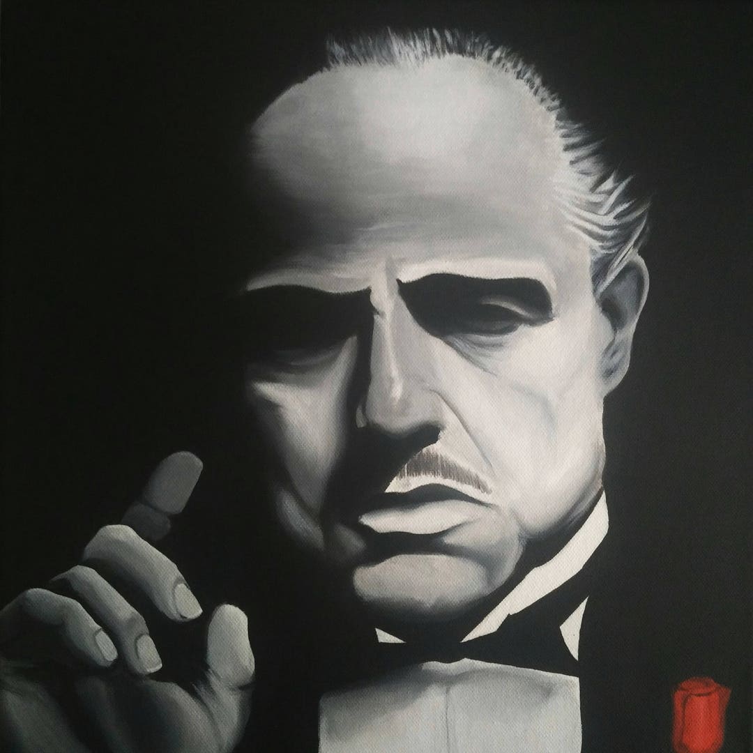 Original Hand Painted the Godfather Marlon Brando as Don - Etsy