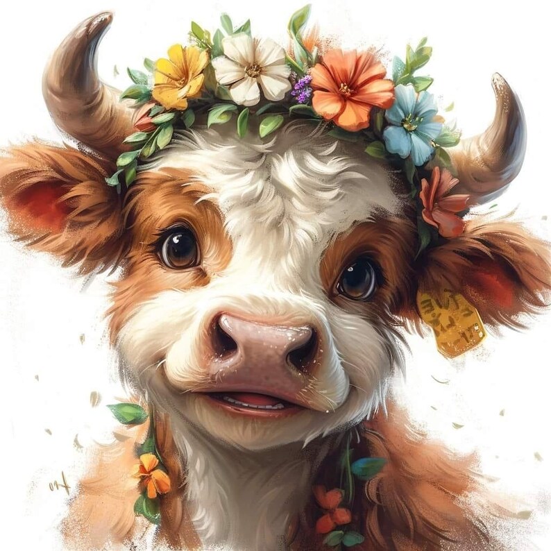 Set of Two Coasters Cow Design - Etsy