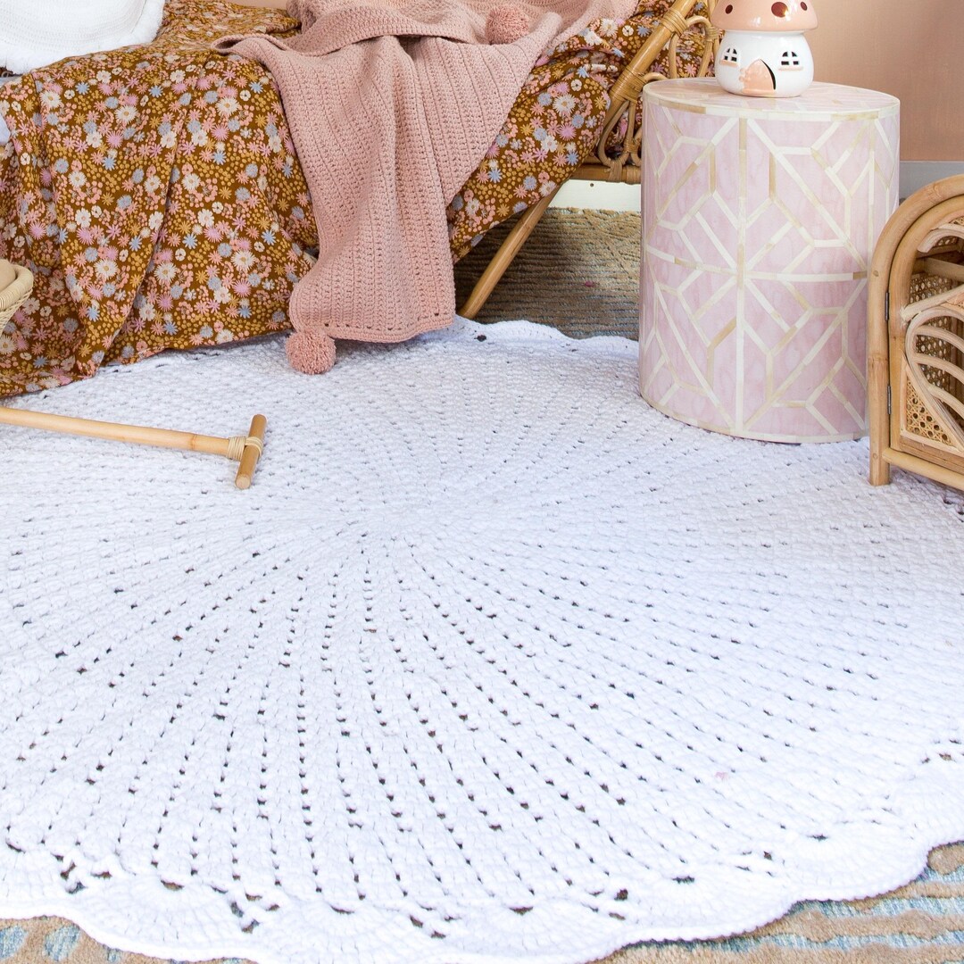 White, Light Grey - Kids Toddler Baby Nursery Rug Play Mat - 100% ...