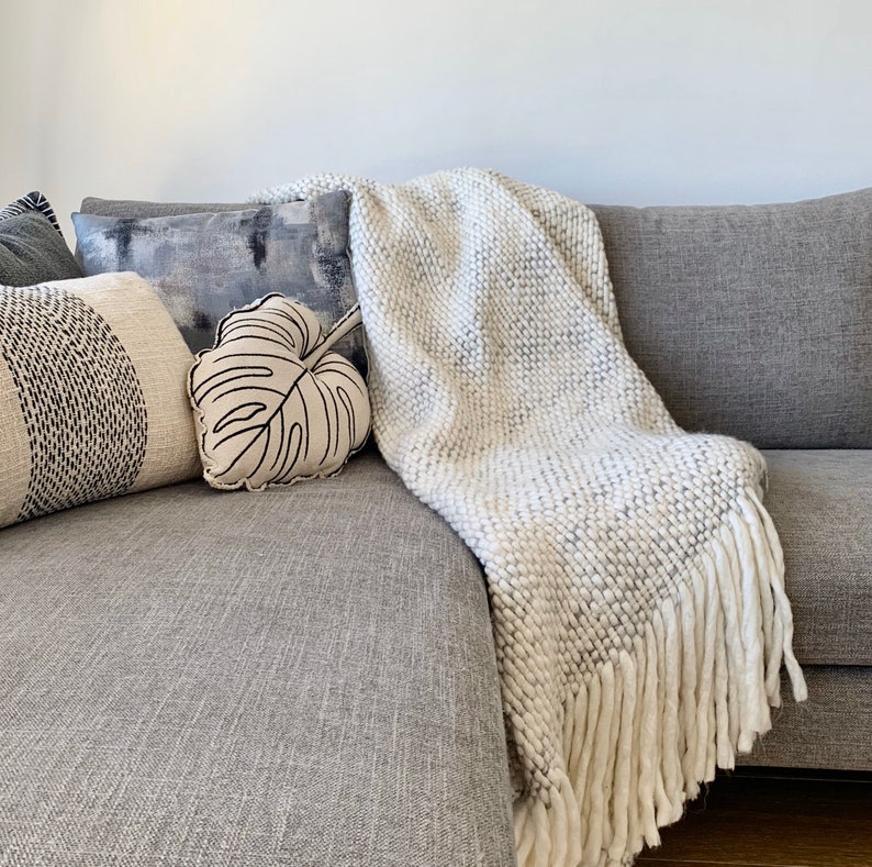 Ivory chunky knit throw blanket for bed chair couch or sofa. | Etsy Ivory chunky knit throw blanket for bed chair couch or sofa. | Etsy