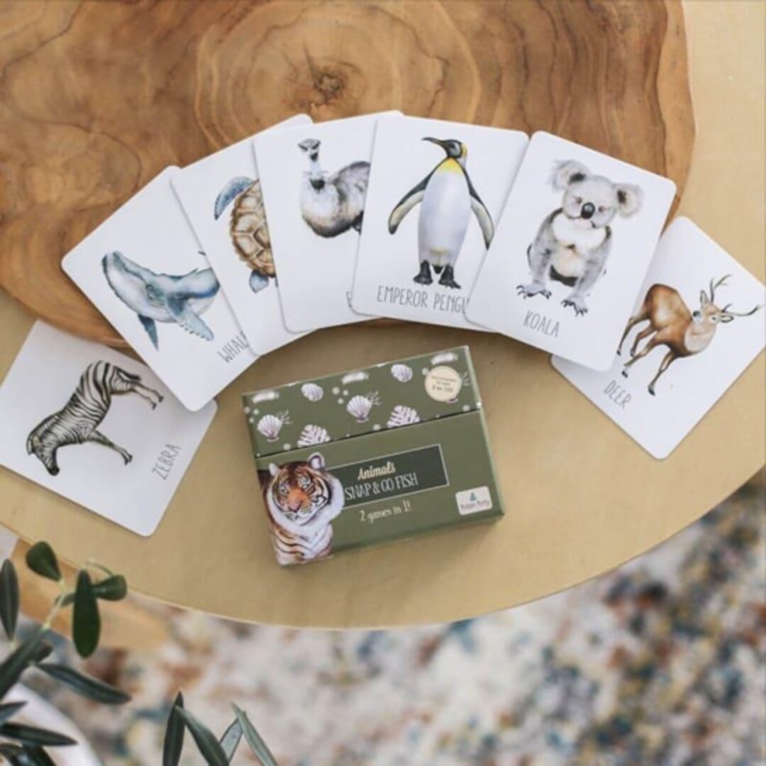 Animal Snap & Go Fish Card Game: Watercolor Learning Toy - Etsy