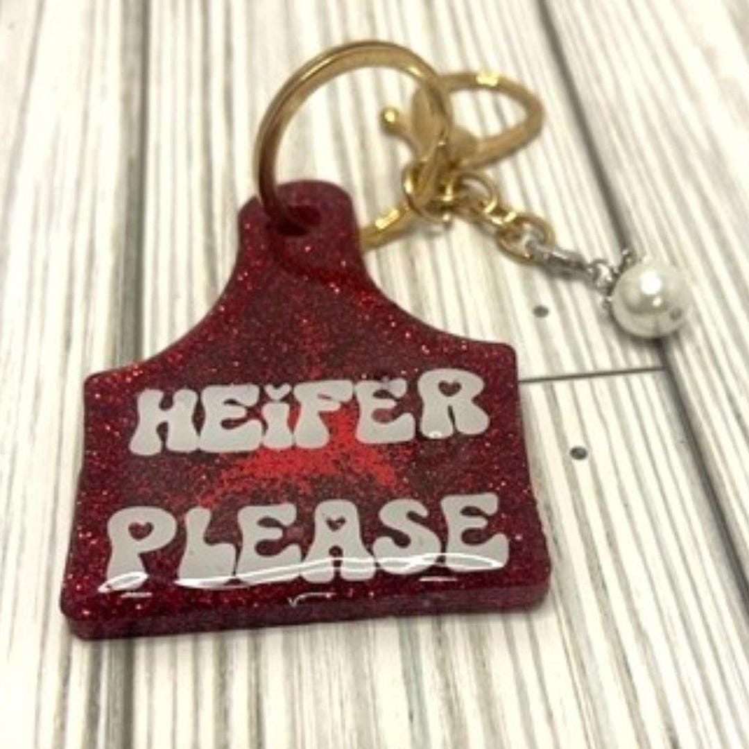 Red Heifer Please Key Chain - Etsy