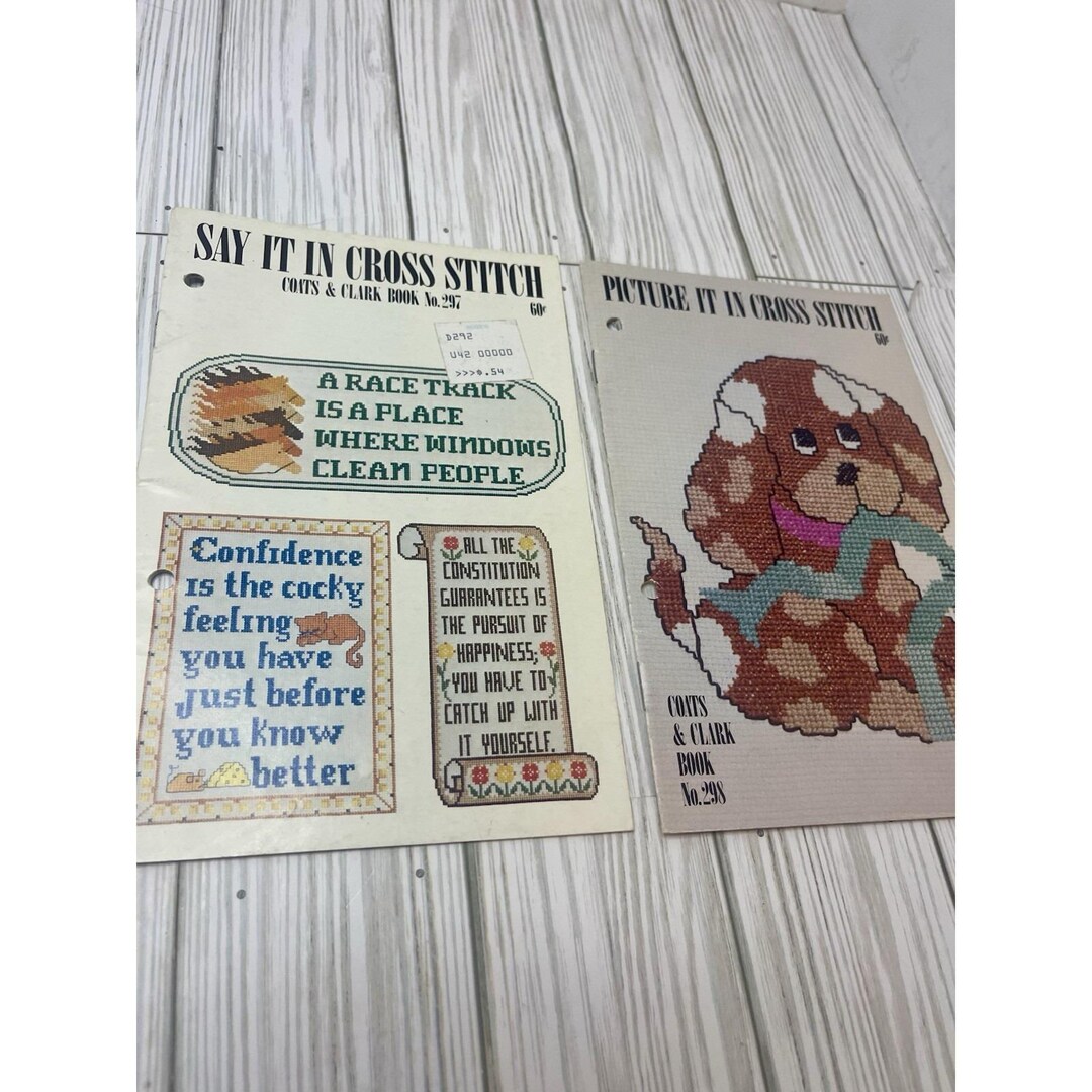 2 Vintage Coats & Clark Book Number 297 298 Cross Stitch Patterns 1981 ...