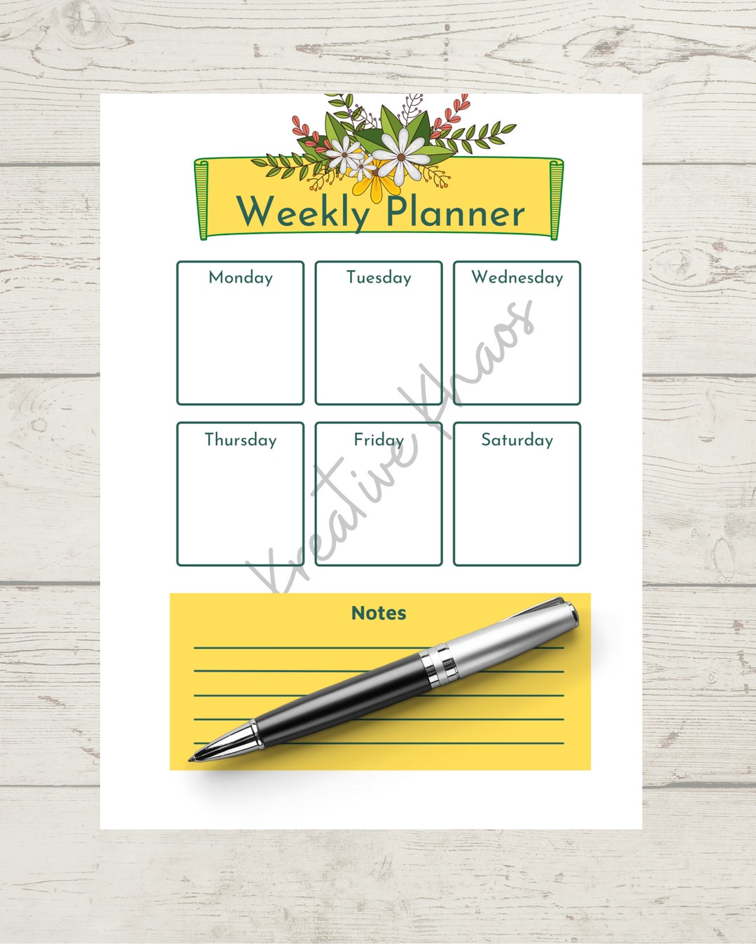 Daisy Weekly Planner Digital Download - Etsy