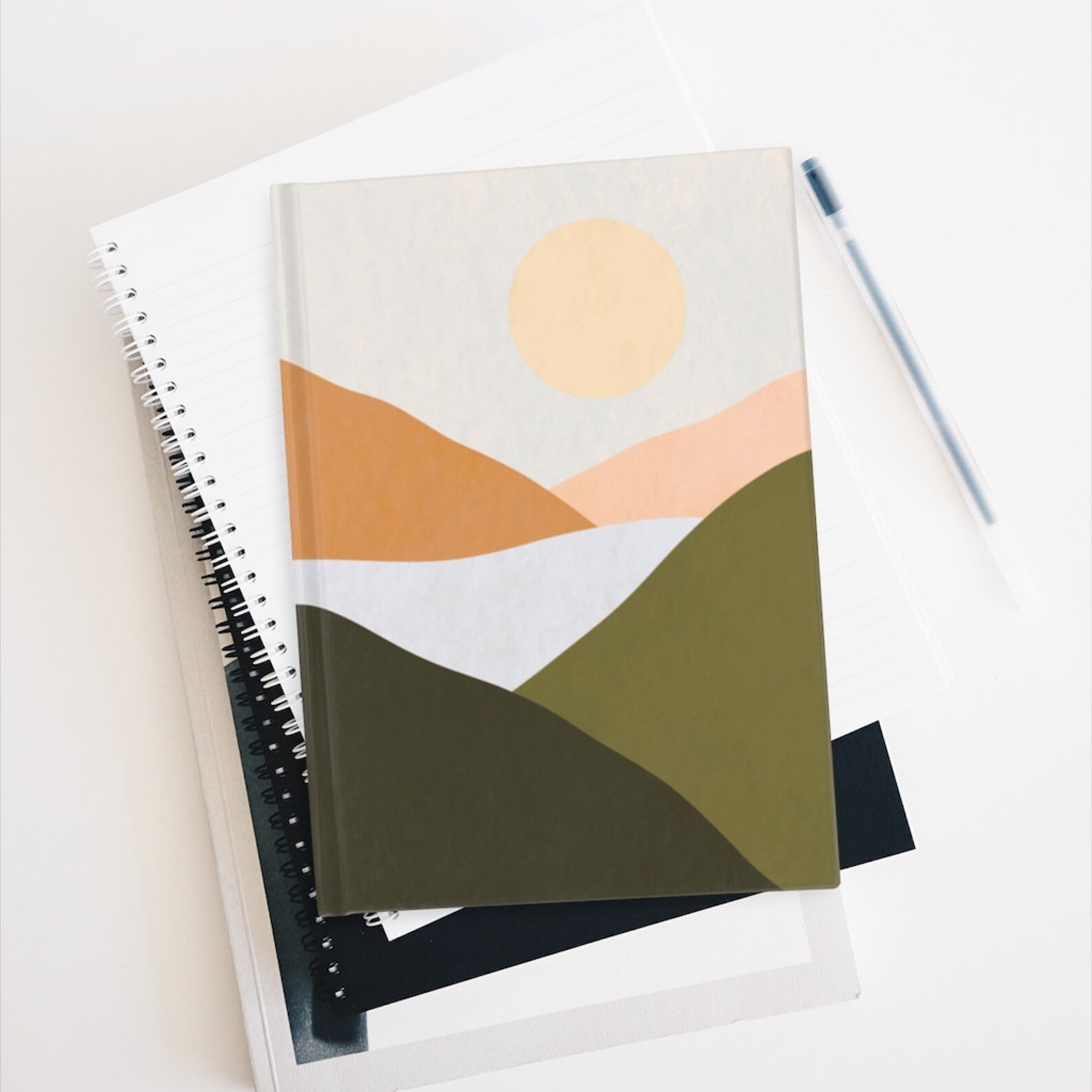 Mountain Desert Journal Olive Green Desert Notebook Abstract - Etsy