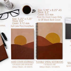 Sunset Desert Notebook, ABSTRACT Spiral Notebook, Geometric Print ...