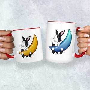 BUNNY on the MOON MUG Dutch Bunny Mug Loaf Life Mug Bunny - Etsy