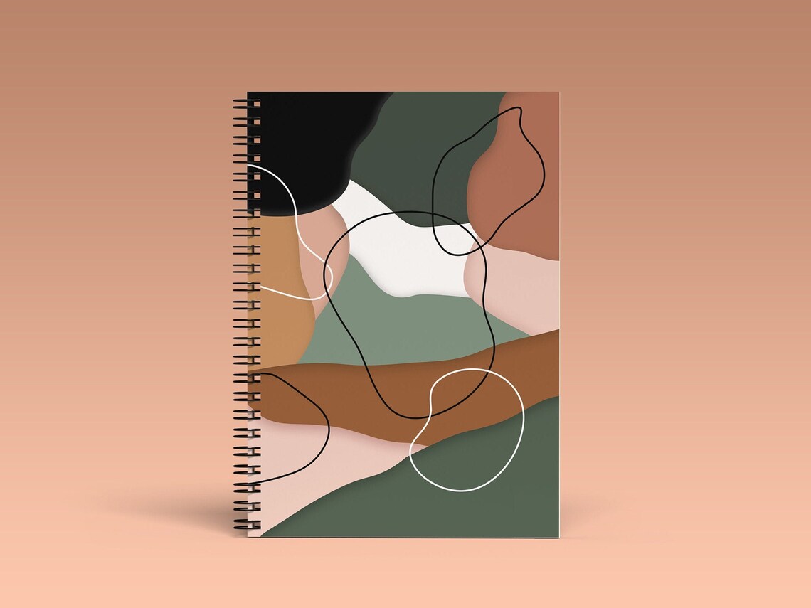ABSTRACT BOHO SPIRAL Notebook Green Boho Spiral Notebook | Etsy
