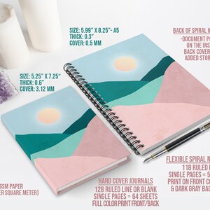 Mountain Desert Journal, Pastel Desert Notebook, Abstract Mountain ...