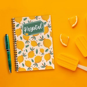 LEMON Journal, Personalized Notebook, Personalize Gift, Food Journal ...