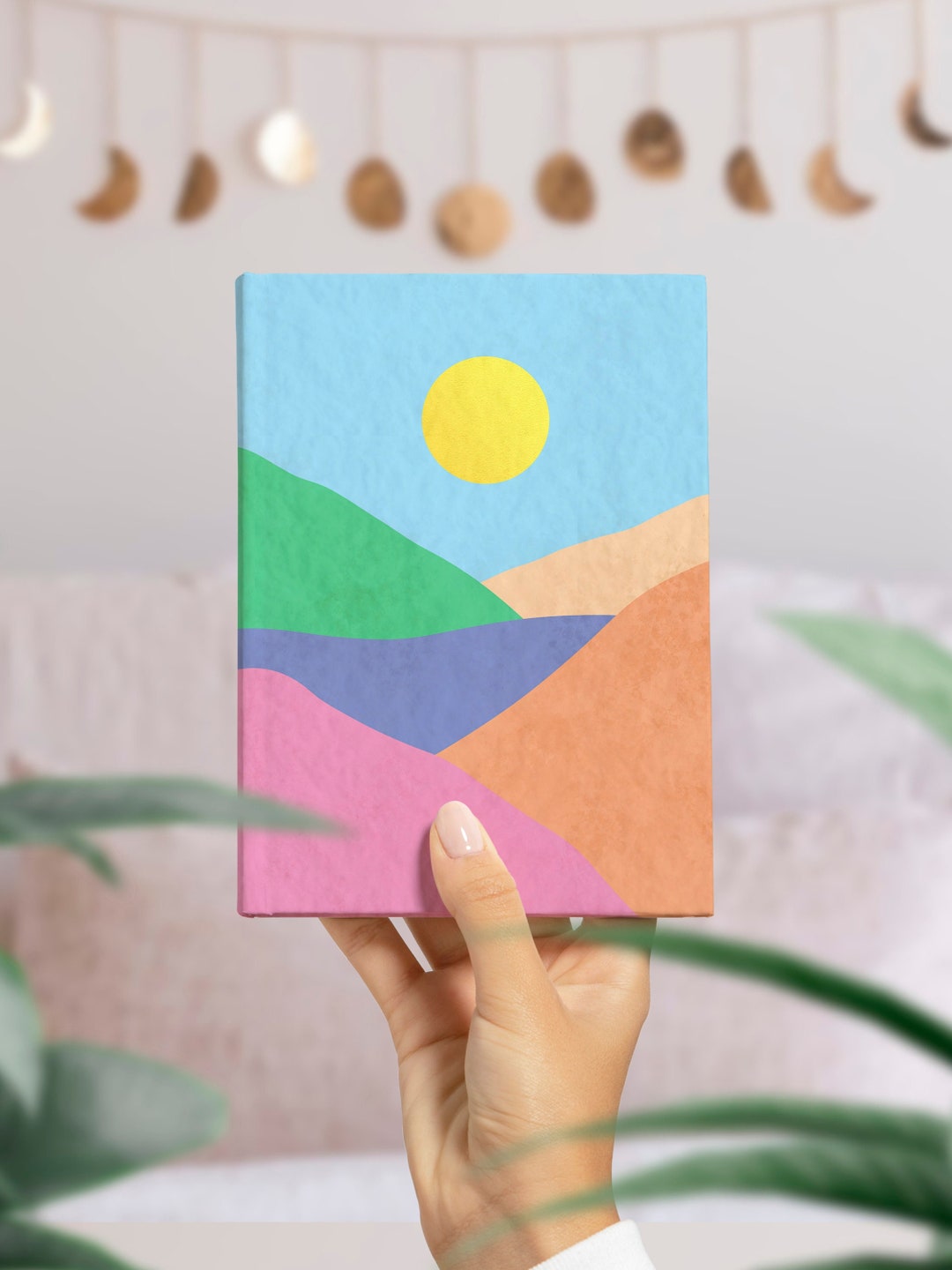 Mountain Desert Journal, Pastel Desert Notebook, Abstract Mountain ...