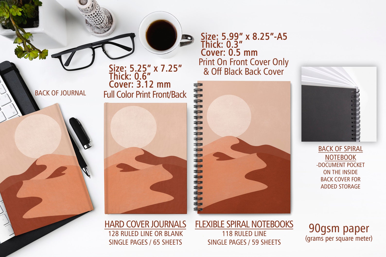 Desert Sand Dune Sunset JOURNAL Desert Journal Notebook | Etsy