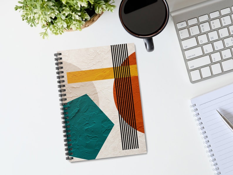 Abstract Geometric Shapes Spiral Notebook Spiral Notebook - Etsy