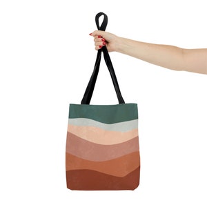 Abstract Tote Bag, Boho Tote Bag, ABSTRACT BOHO HILLS, Desert Print ...