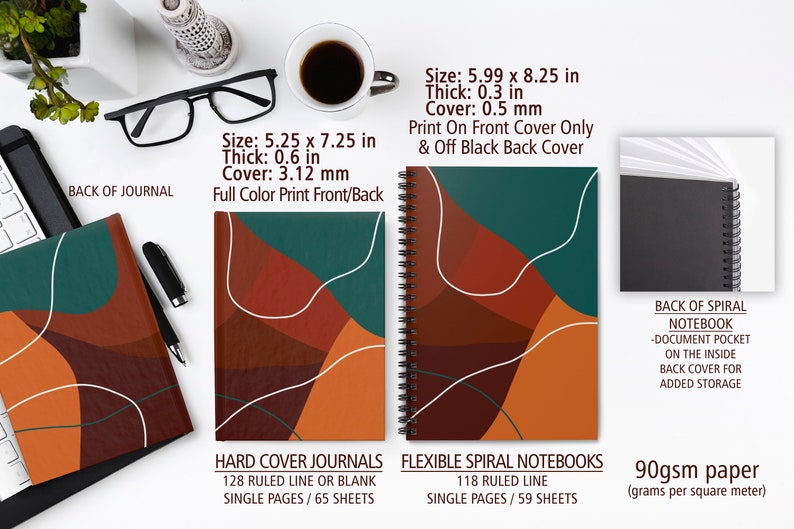 ABSTRACT BOHO FALL Spiral Notebook Fall Spiral Notebook | Etsy