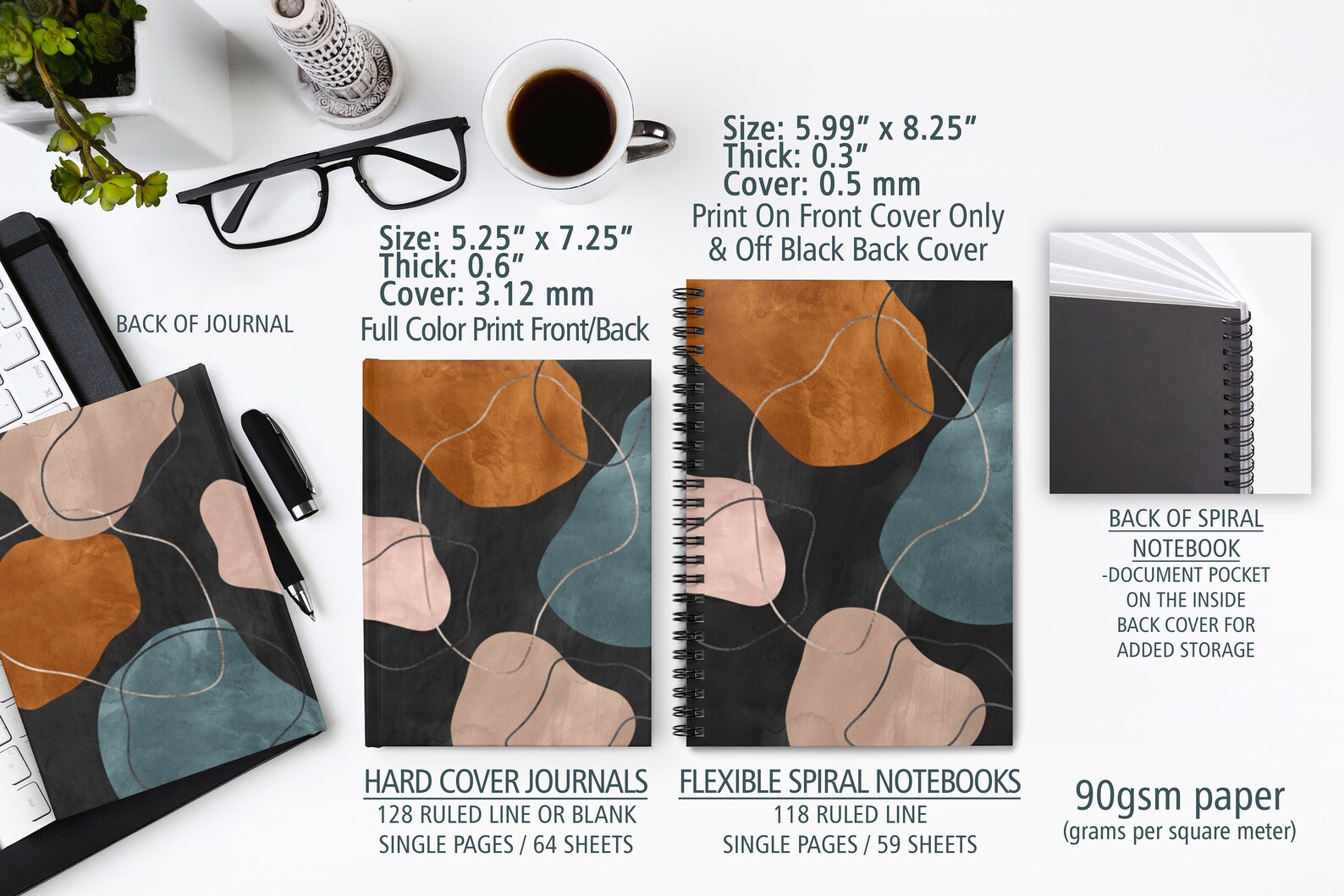 ABSTRACT BOHO SPIRAL Notebook Boho Spiral Notebook | Etsy